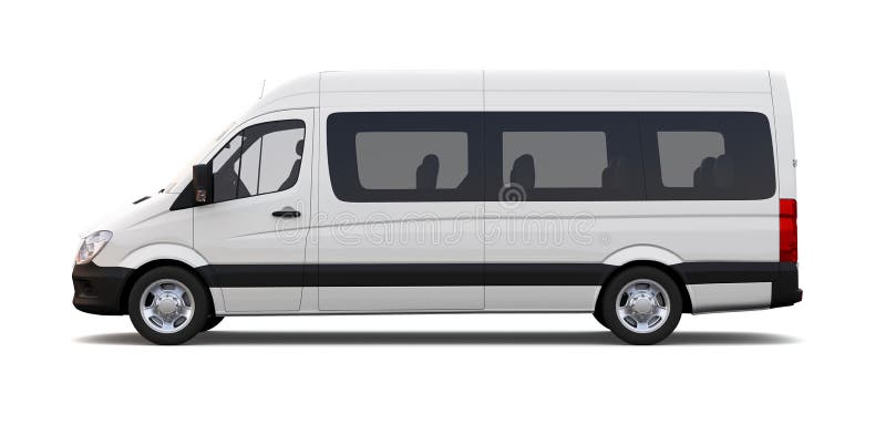 White minibus - side view stock illustration. Image of view - 50463913