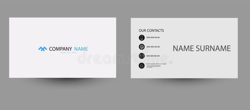 White Minimal Business Card Mockup. Vector Stock Vector - Illustration ...