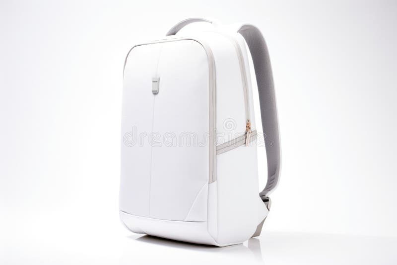 White Minimalist Backpack with Clean Design Features Stock Image ...