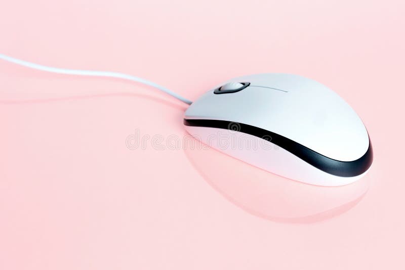 White Minimalist Computer Mouse on Pastel Pink Background Stock Image ...