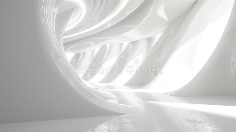 White Minimalist Futuristic Sci-fi Room AIG51A Stock Photo - Image of ...