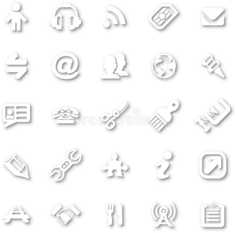 Icon Set White minimalist stock vector. Illustration of interface ...