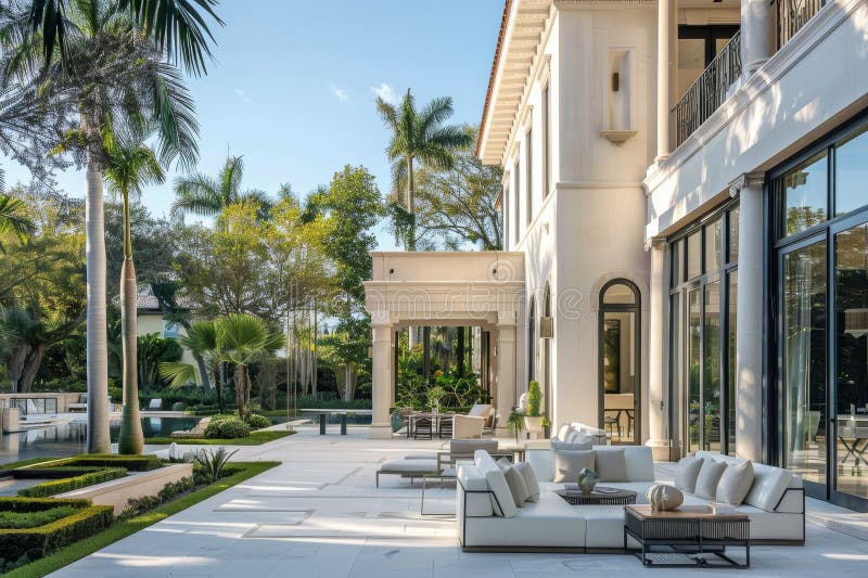 White Minimalist Open Space Concept Sitting Area Stock Illustration ...