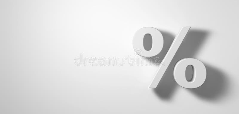 White Minimalist Percentage Symbol Stock Illustration - Illustration of ...