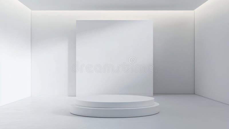 White Minimalist Product Display Platform Stock Illustration ...