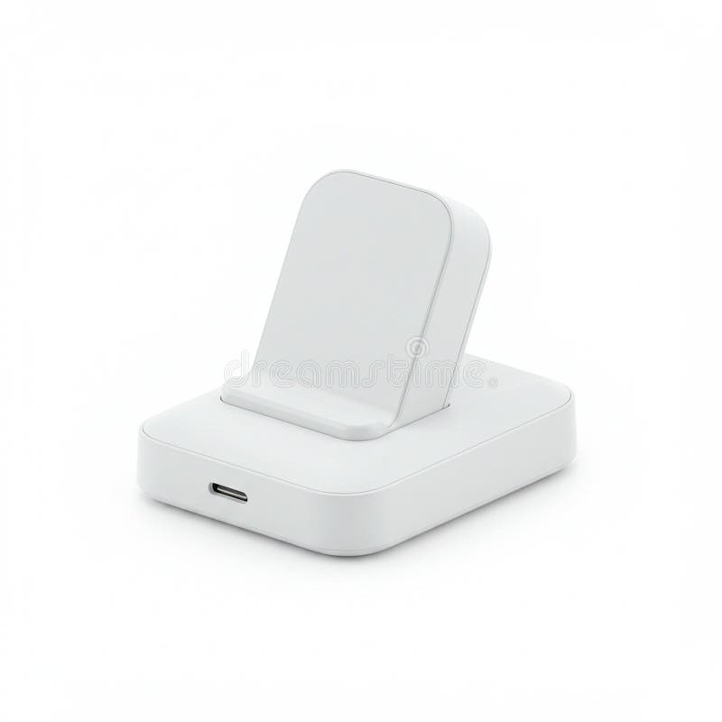 White, Minimalist Wireless Charging Stand with a USB-C Port. the Base ...