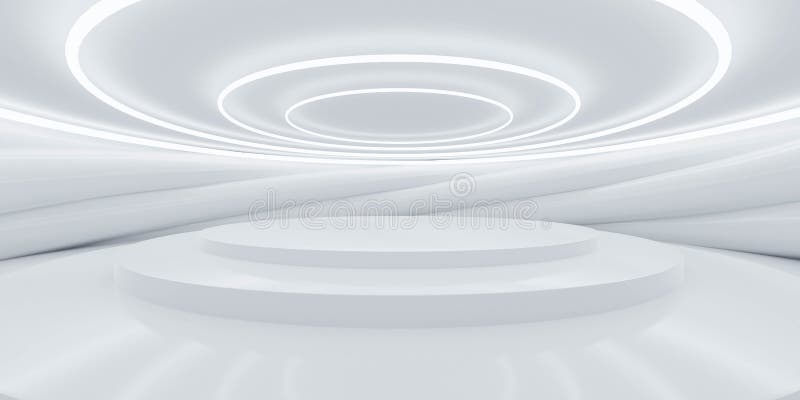 White Minimalistic Studio Environment with Bright Lights and ...