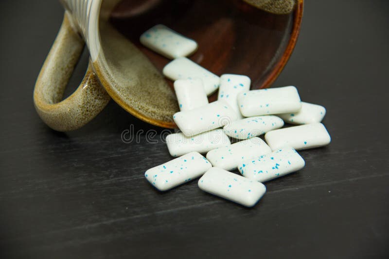 White mint candy from cup stock photo. Image of chewing - 51130488