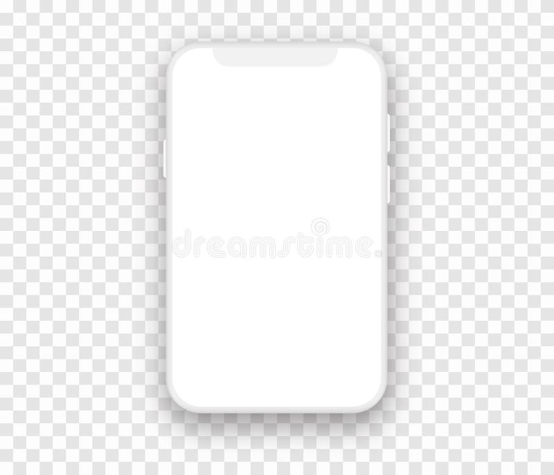 White mobile phone mockup. stock vector. Illustration of blank - 190330311