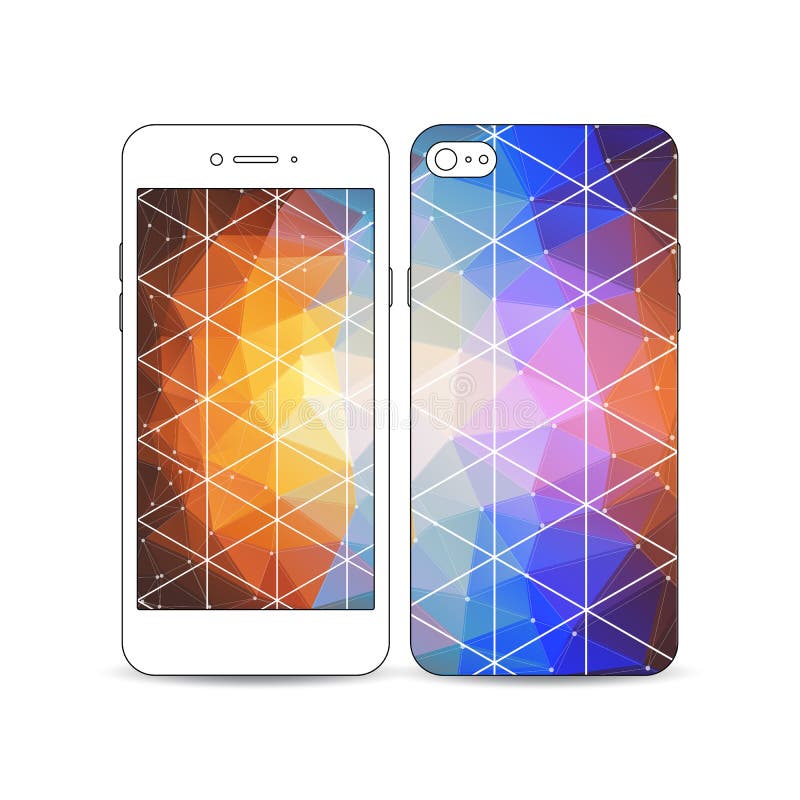 White Mobile Smartphone with an Example of the Screen and Cover Design ...