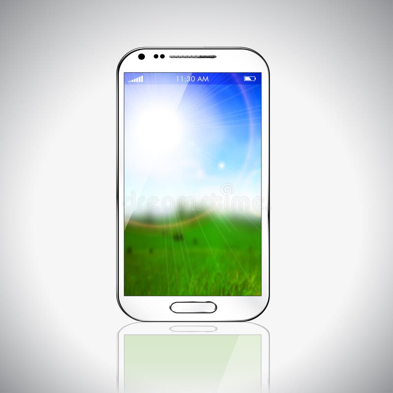 White mobile stock vector. Illustration of photorealistic - 53012783