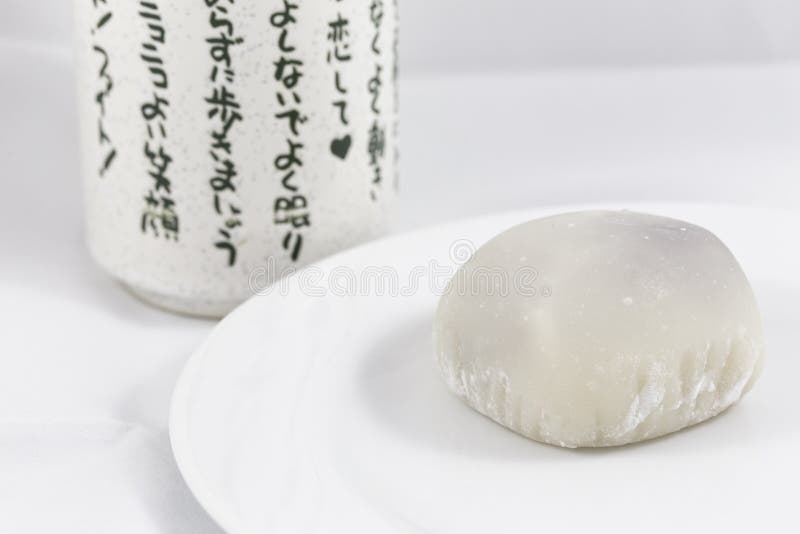 White Mochi with Japanese Tea Cup Stock Image - Image of isolated, soft ...
