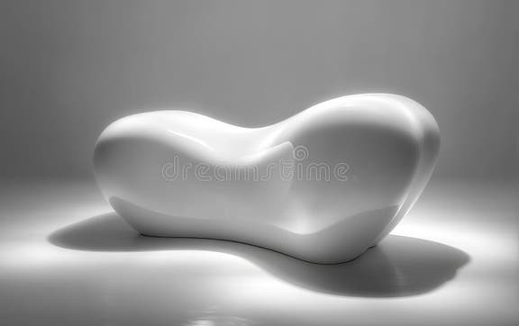 White Modern Abstract Chair Design in Studio Stock Illustration ...