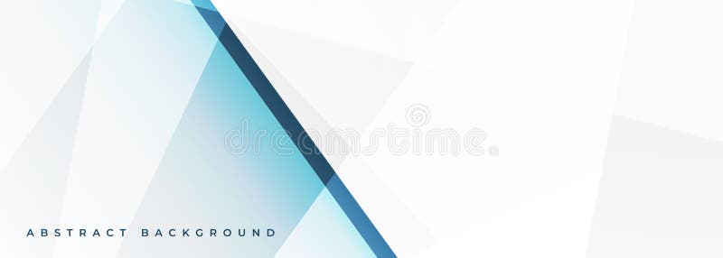 White Modern Abstract Wide Banner with Blue Geometric Shapes. Stock ...