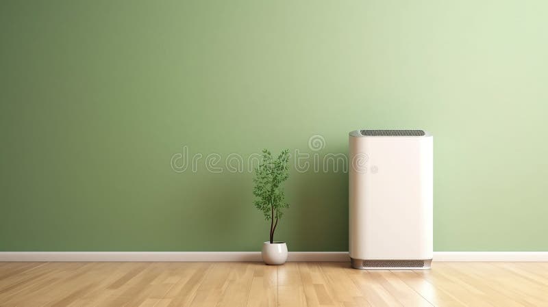 White Modern Air Purifier Humidifier Working Purifying . Generative AI ...