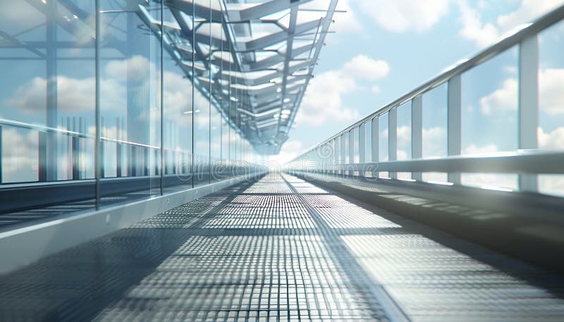 White Modern Airport Walkways, Side View Stock Photo - Image of airport ...