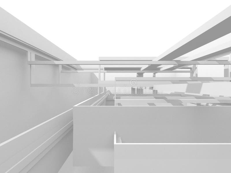 White Modern Background. Abstract Building Concept Stock Illustration ...