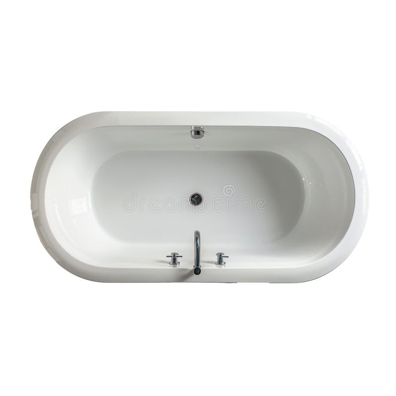 White Modern Bathtub Top View Isolate on Transparency Stock Image ...