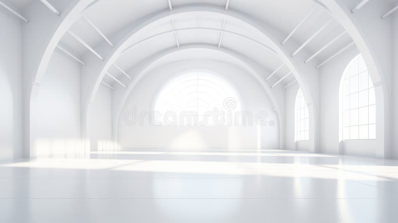 White Modern Big Hall Created with Generative AI. Soft Design with ...