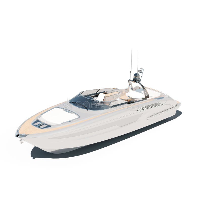 A White Modern Boat, 3d Rendering Stock Illustration - Illustration of ...