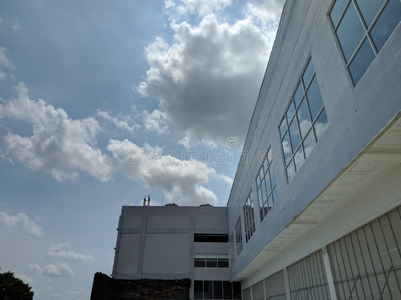 White Modern Building and Day Sky Background Stock Photo - Image of ...