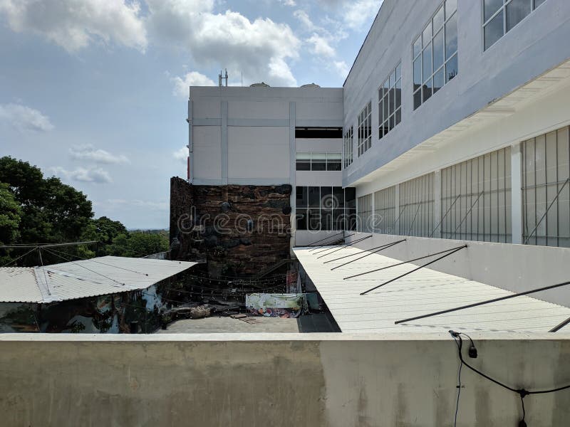 White Modern Building and Day Sky Background Stock Photo - Image of ...