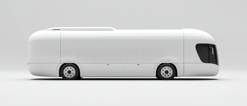 White Modern Bus Isolated on White Background Stock Illustration ...