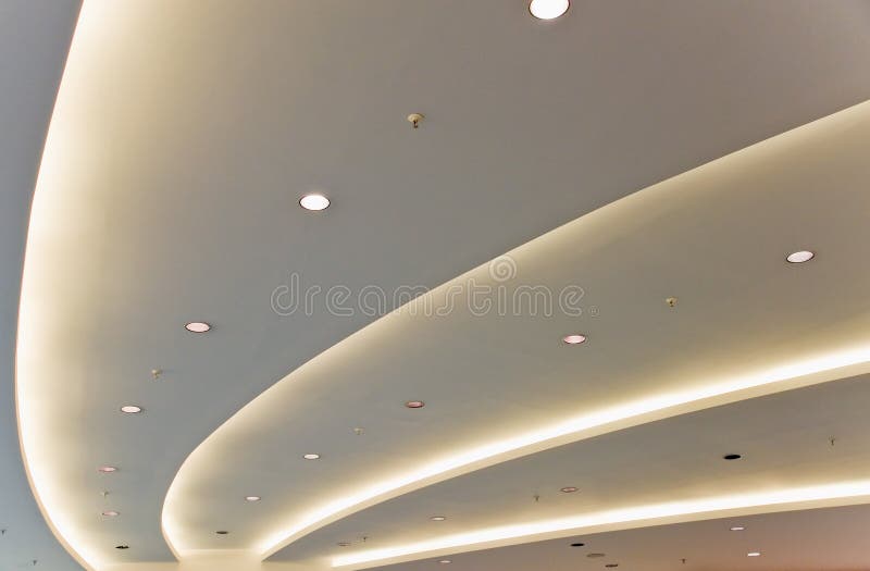 White modern ceiling stock photo. Image of stylish, lamps - 15130844