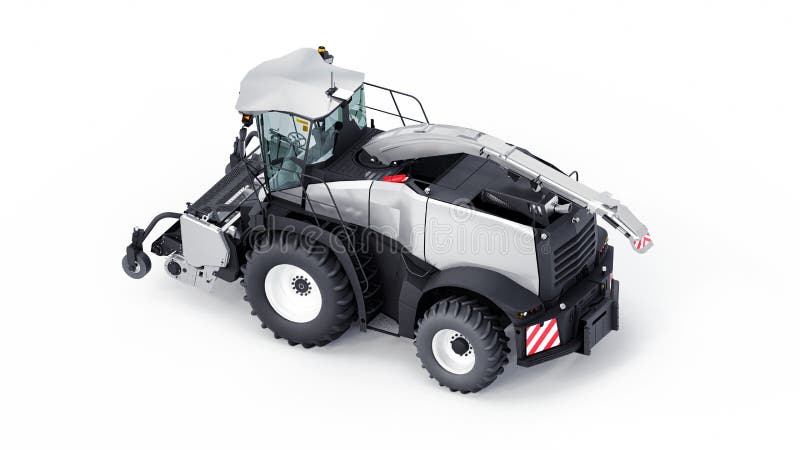 White Modern Combine on a White Background. 3d Rendering. Stock ...