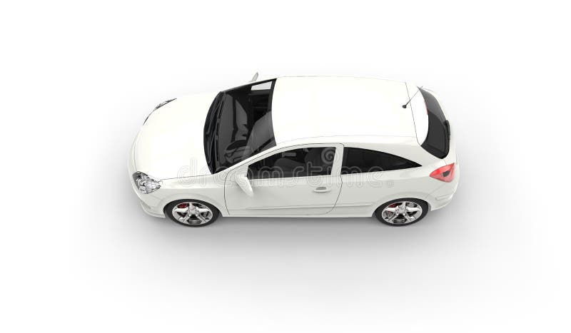 White Modern Compact Car Top Side View Stock Image - Image of family ...