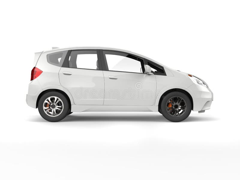 White Modern Compact Electric Car - Side View Stock Illustration ...