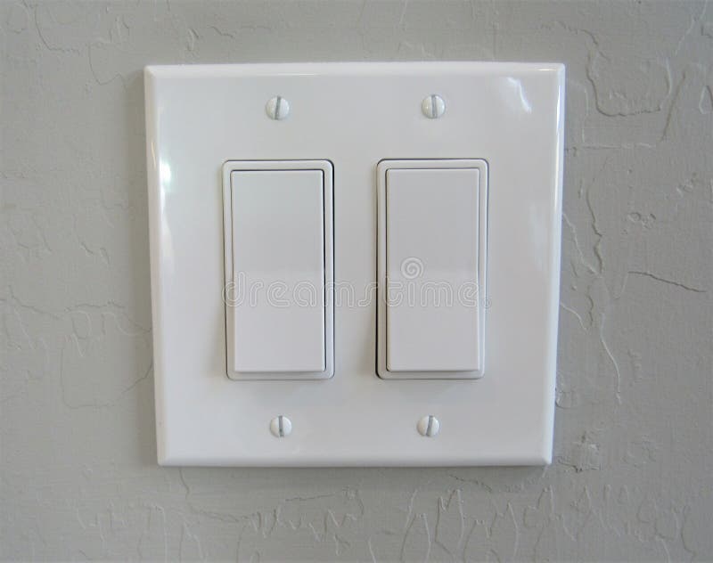 Modern Light Switches on a Wall Stock Image - Image of clean, plastic ...