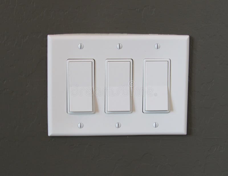 Modern Light Switches on a Wall Stock Photo - Image of dimmer ...