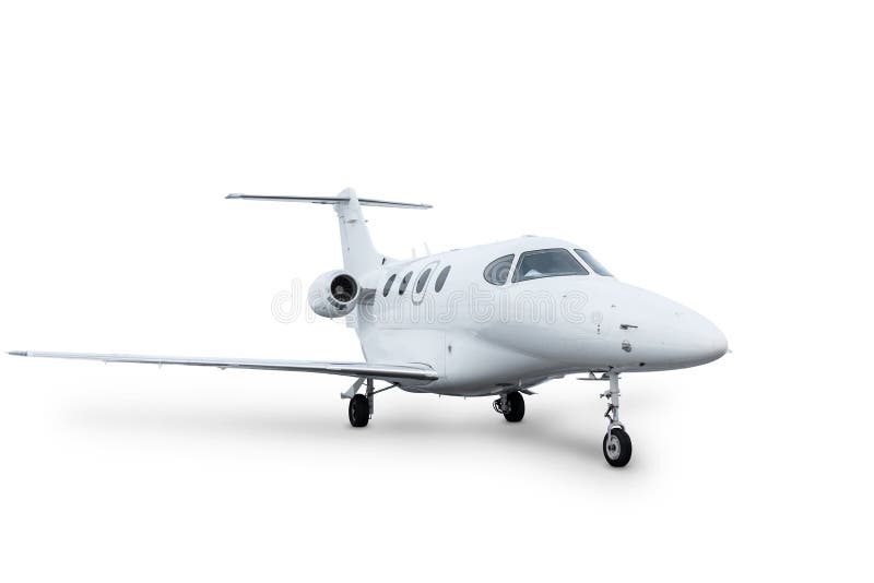 White Modern Luxury Business Jet Isolated Stock Image - Image of ...