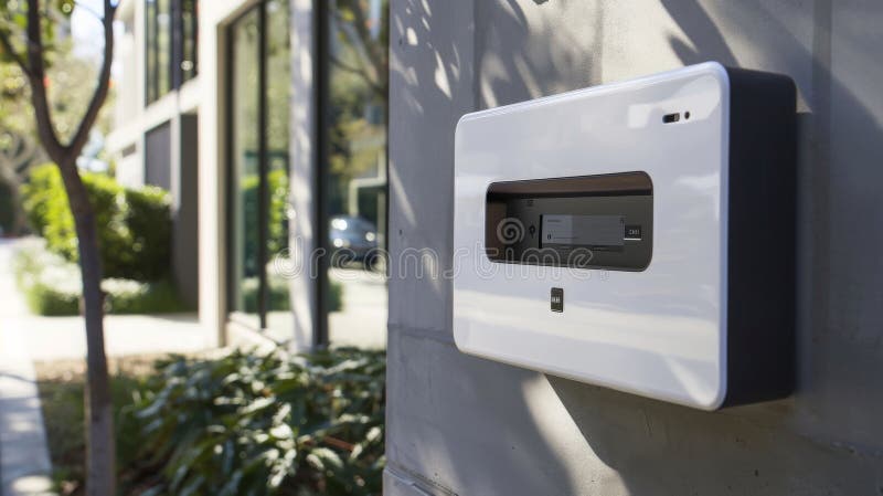 Modern White Mailbox on Exterior Wall Stock Image - Image of modern ...