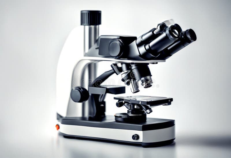 White Modern Microscope View Olated Ometric Isometric Molecular ...