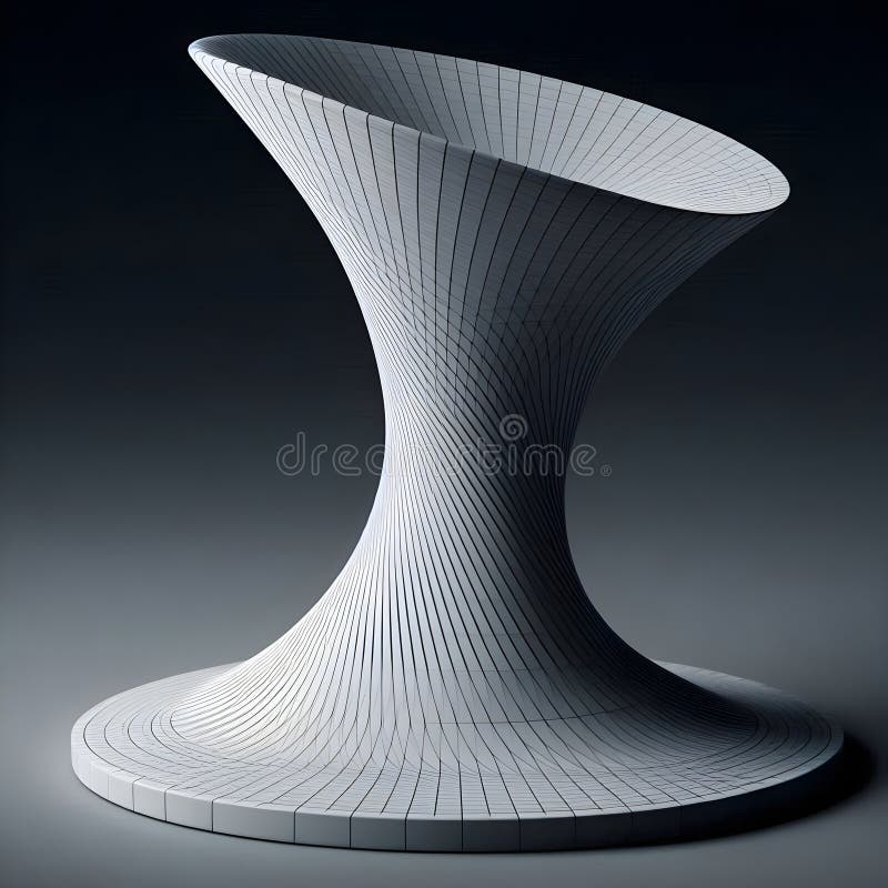 White Modern Parametric Hyperboloid Structure Resembling a Vase or Trophy Stock Illustration ...
