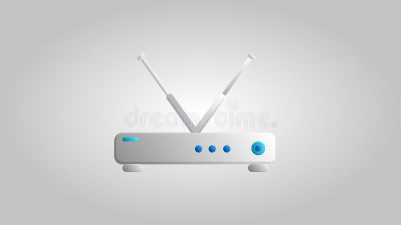 White Modern Powerful New Internet Modem Router with Wi-fi and Antenna ...