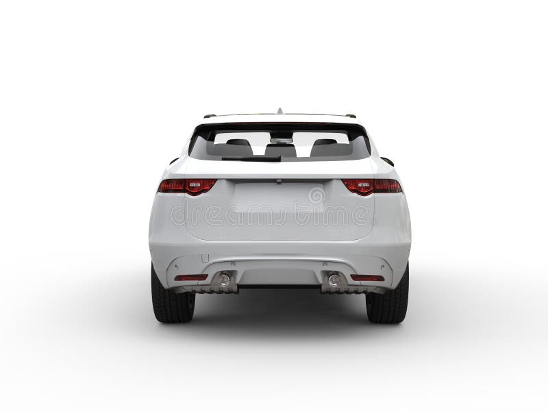 White Modern SUV - Back View Stock Illustration - Illustration of ...
