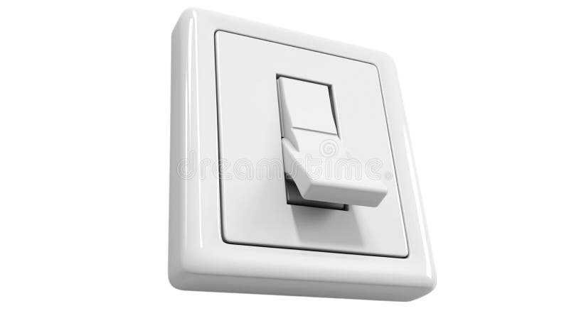 White Modern Toggle Light Switch 3D Render Design on Off Home Wall ...