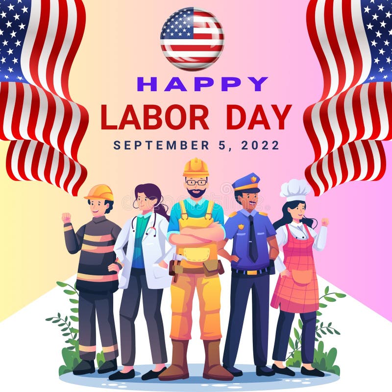 US Labor Day Celebration - 1 Stock Illustration - Illustration of pride ...
