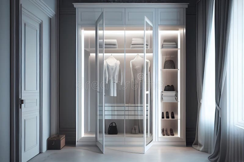 Wardrobe with closing stock illustration. Illustration of cabinet ...