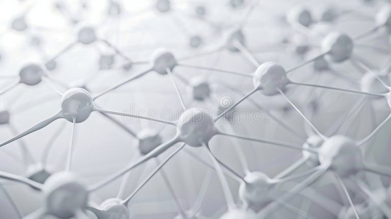 White Molecular Structure Grid Network: Detailed 3D Scientific Diagram ...