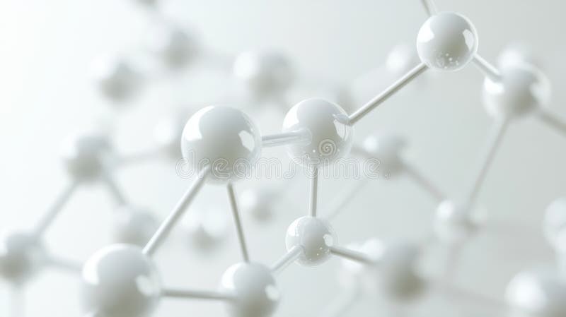 White Molecular Structure on Light Background with 3d Spheres and ...
