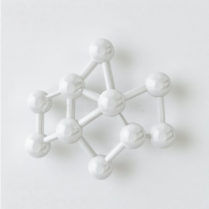 White Molecular Structure Model on Plain Bg Stock Image - Image of ...