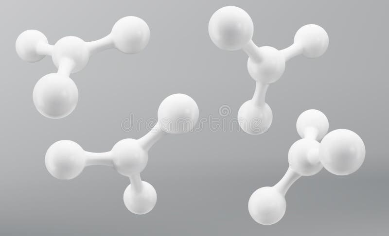 White Molecule or Atom, Abstract Clean Structure. Vector Illustration ...