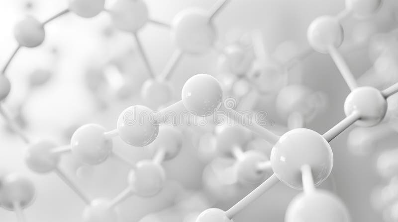White Molecule or Atom, Abstract Clean Structure. Stock Image - Image ...