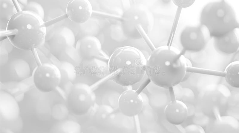 White Molecule or Atom, Abstract Clean Structure. Stock Illustration ...