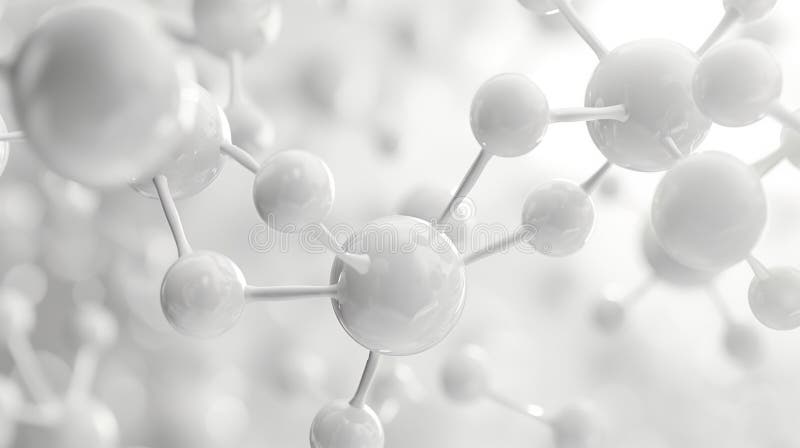 White Molecule or Atom, Abstract Clean Structure. Stock Image - Image ...