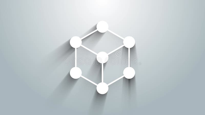 White Molecule Icon Isolated on Grey Background. Structure of Molecules ...